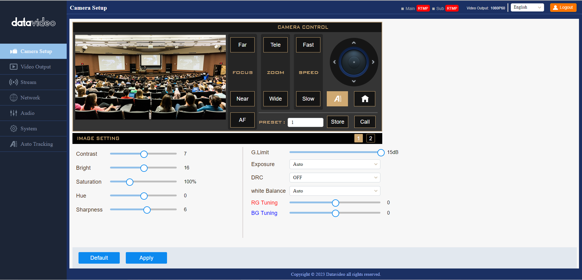 PTC-145 HD‭ ‬智能追踪云台摄像机 | Datavideo | Datavideo上海洋铭官网
